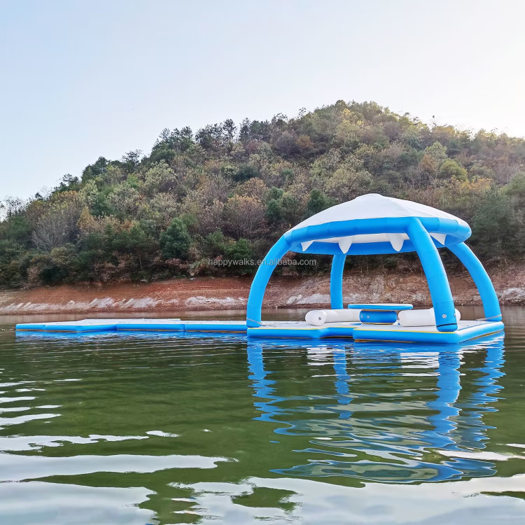 Summer Water Leisure Platform Dock Inflatable Island Floating Lounge ...