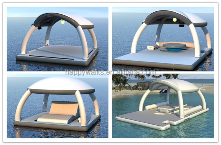 Summer Water Leisure Platform Dock Inflatable Island Floating Lounge ...