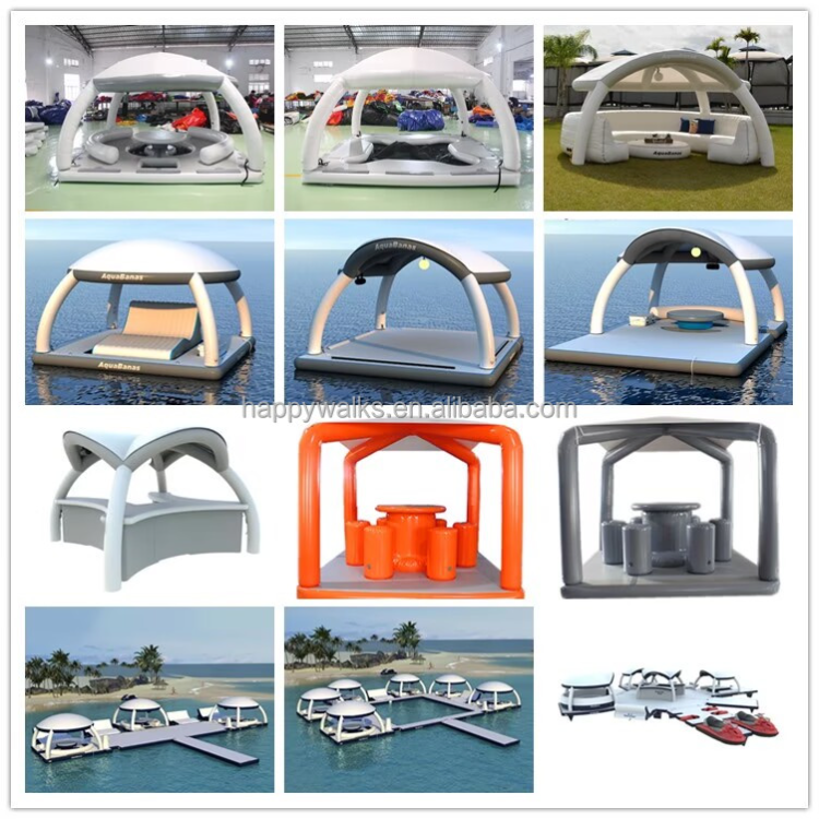 Summer Water Leisure Platform Dock Inflatable Island Floating Lounge ...