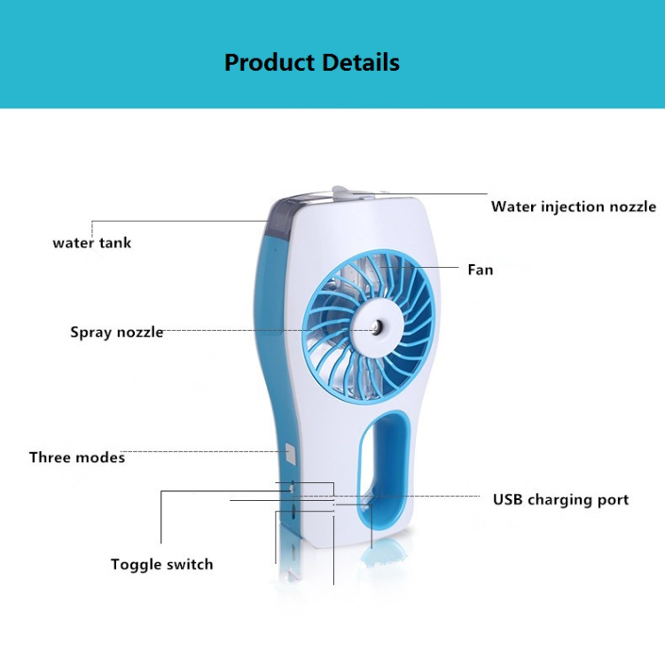 Mini Usb Water Mist Fan Portable Handheld Rechargeable Humidifier Air ...