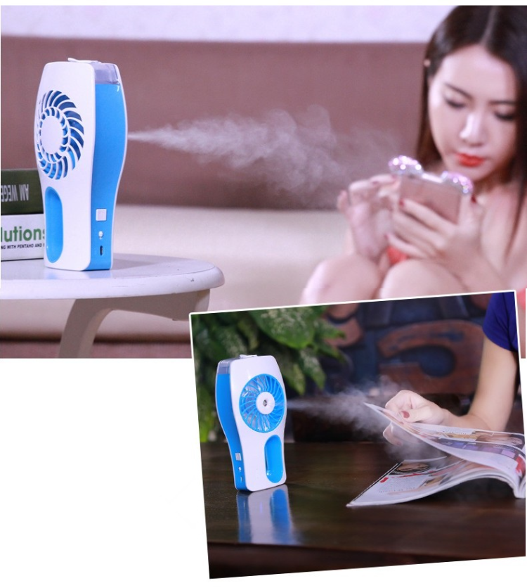 Mini Usb Water Mist Fan Portable Handheld Rechargeable Humidifier Air ...