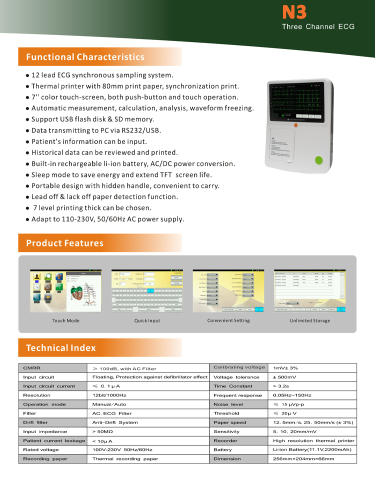 Buy China Wholesale China Ecg Manufacturer 3 / 6 /12 Channel Ecg ...