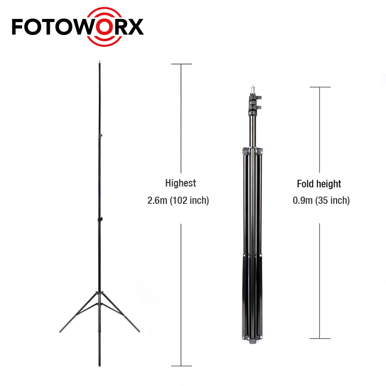 Fotoworx 260cm Light Stand Heavy Duty Tripod For Studio Light Strobe ...