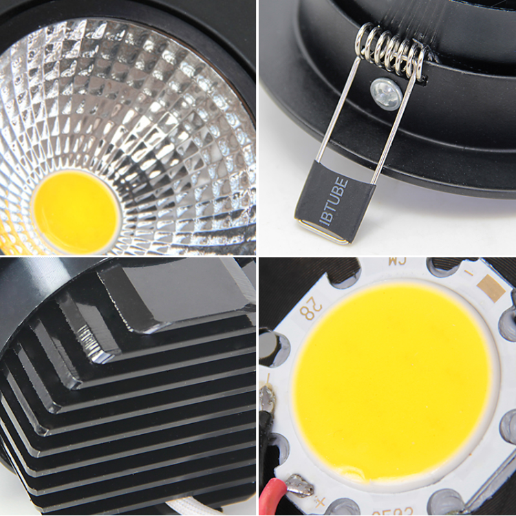 Buy Wholesale China Hot Selling Led Spotlight For Home Hotel Lamp Black Cob Recessed Ceiling ...