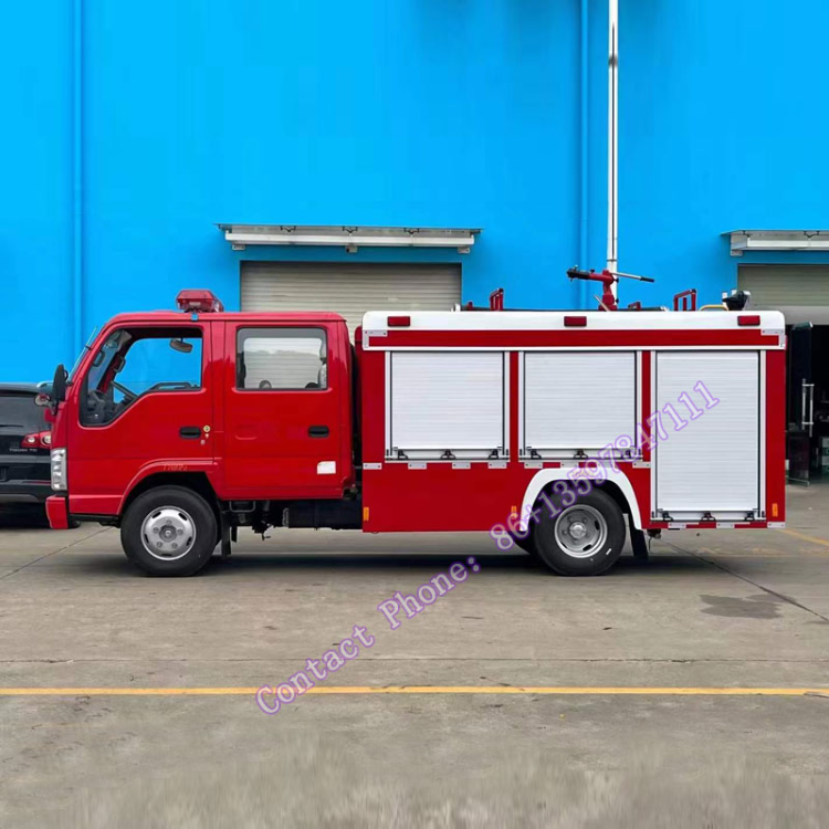 4x2 Isuzu Manual Diesel 3cbm 3ton 3000l Truck Max Red Fire Tank ...