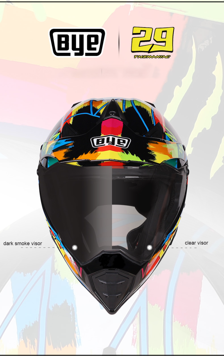 Bye Stylish Dual Lens Motorcycle Open Face Helmets Motorcycles Dot ...