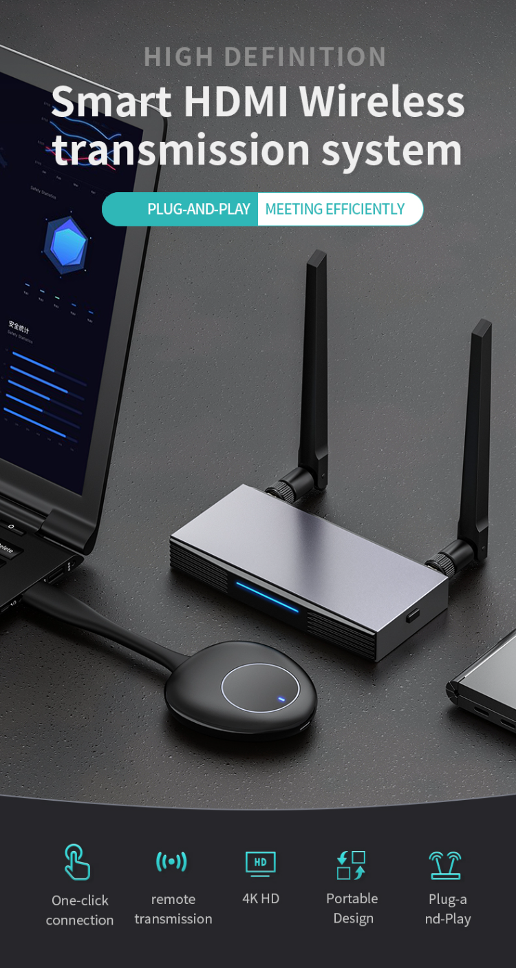 Mirascreen 4k Wireless Hdmi Extender Byod Plug & Play Wireless Hdmi ...