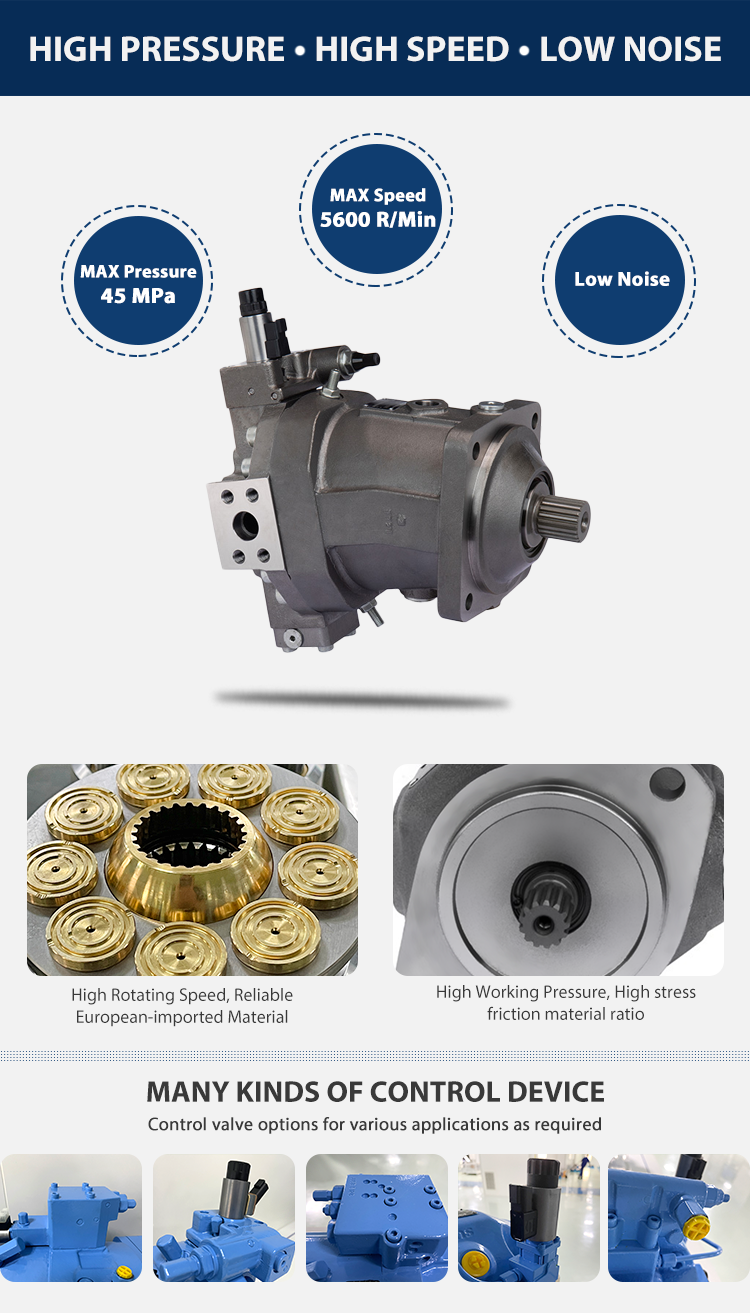 A6vm High Pressure Piston Motor Series Axial Piston Pump Hydraulic ...