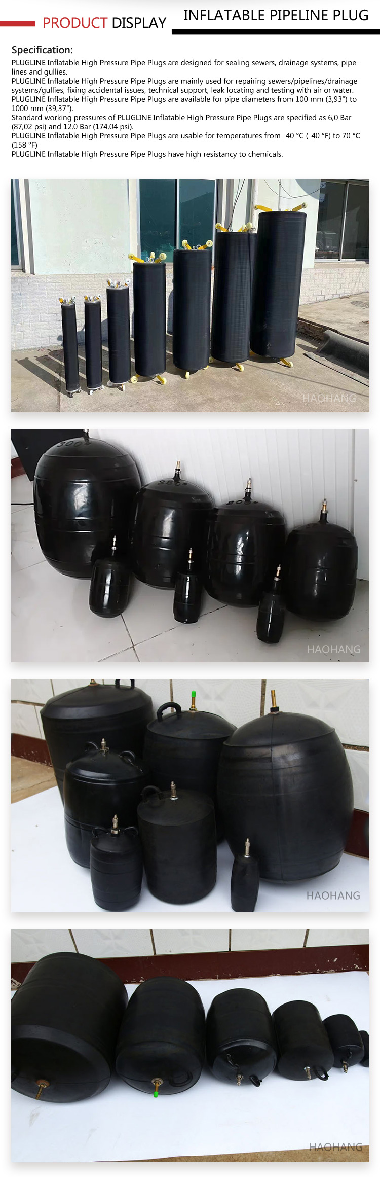 Buy Wholesale China High-grade Water Pipe Tools Rubber Tapered Sewer ...