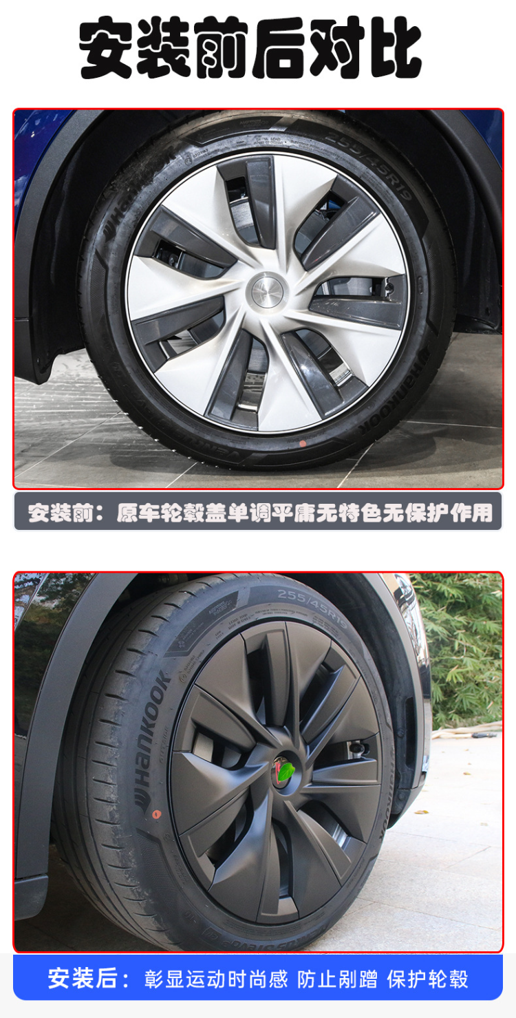 Hot Sales Tesla Model Y Wheel Cap Cover 19 Inch Full Brimmed Tire Cap ...