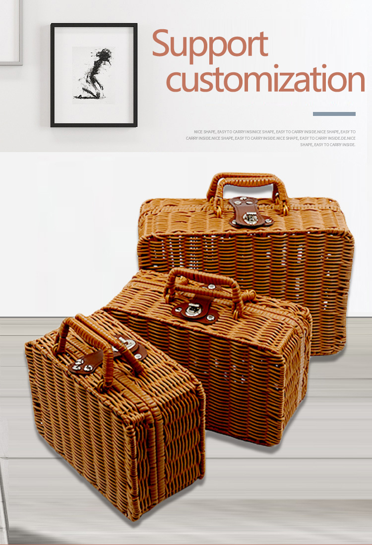 Buy Wholesale China Rattan Plastic Woven Food Picnic Basket With Lining ...
