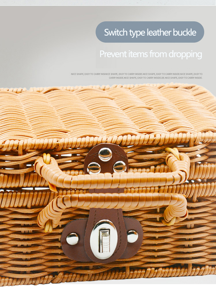 Buy Wholesale China Rattan Plastic Woven Food Picnic Basket With Lining ...