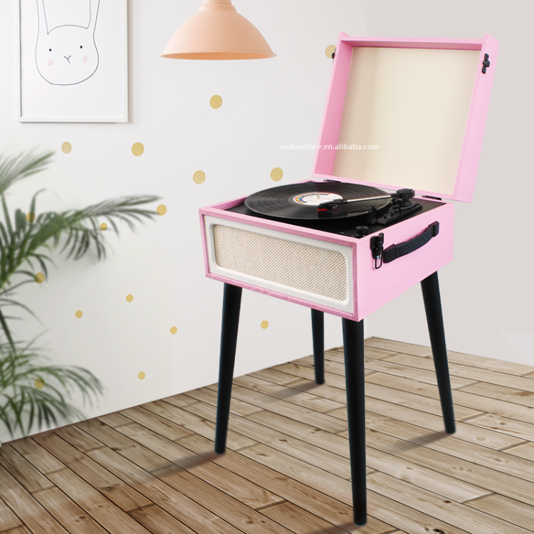 Blue Tooth Usb Retro Turntable Vinyl Stand Record Player With 4 Legs ...