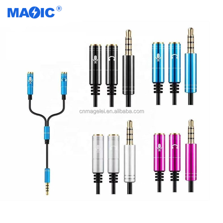 Wholesale Male To Dual Female Headphone Splitter 2 In 1 Audio Cable ...