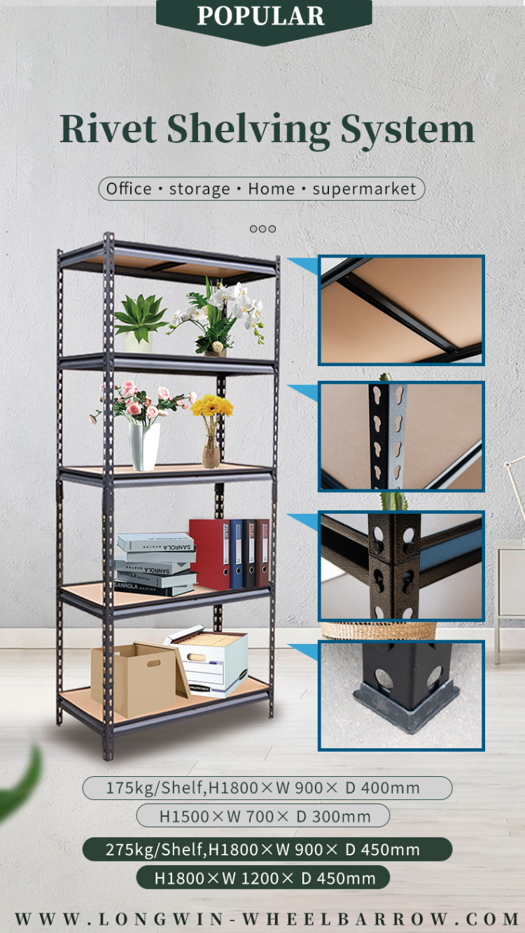 Industrial Garage Adjustable Assembly Boltless Metal Racking Shelves ...