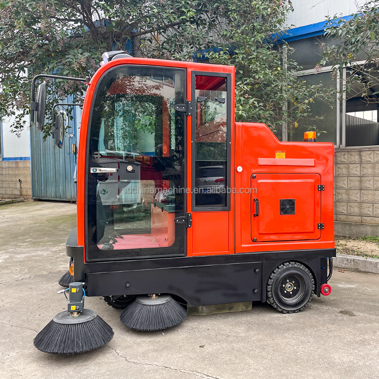 Road Cleaning Machine Wholesale Electric Ride-on Floor Scrubber Sweeper ...