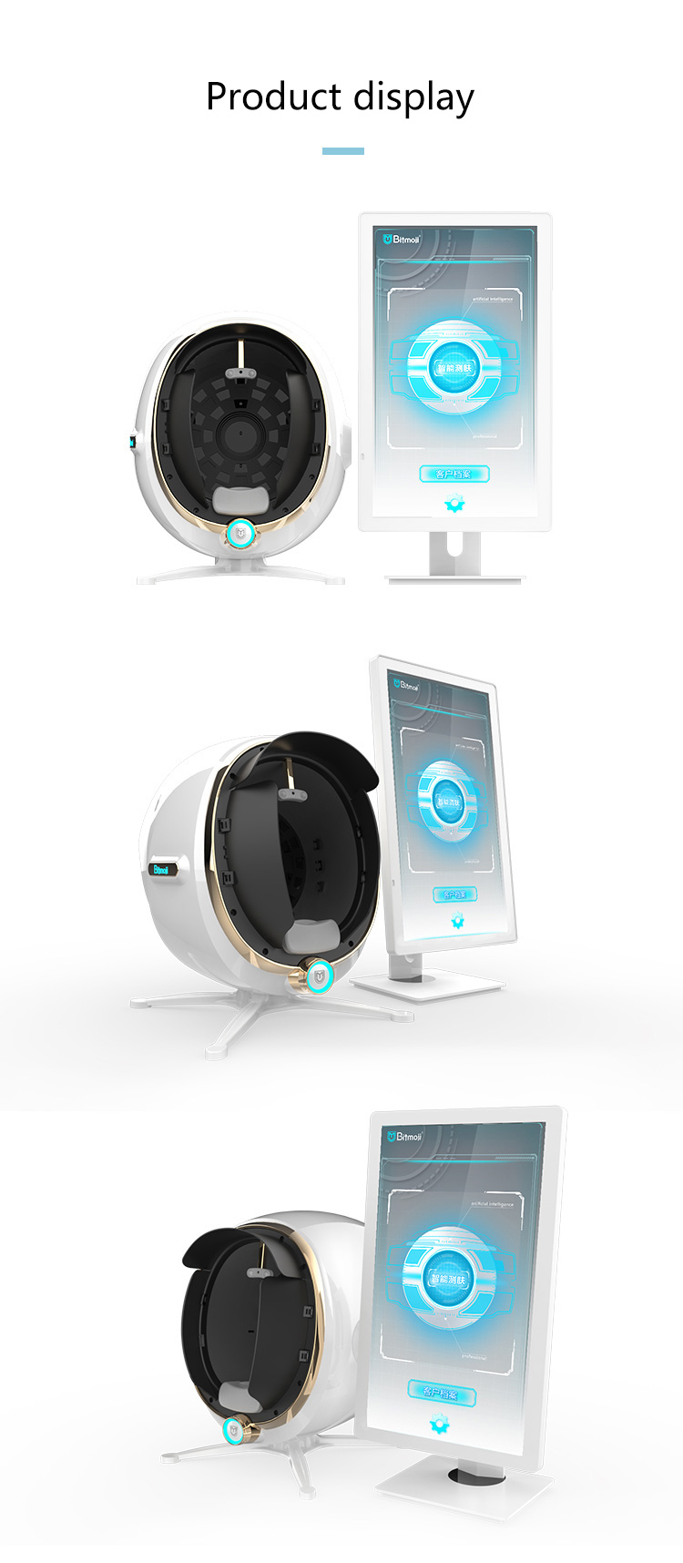 Bitmoji Moji Ai Magic Mirror Face Analysis System Skin Tester Analyzer ...