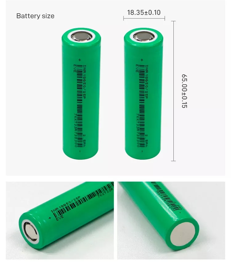 Eve 25p 18650 2500mah 30a 3.6v Li-ion Rechargeable Lithium Ion ...