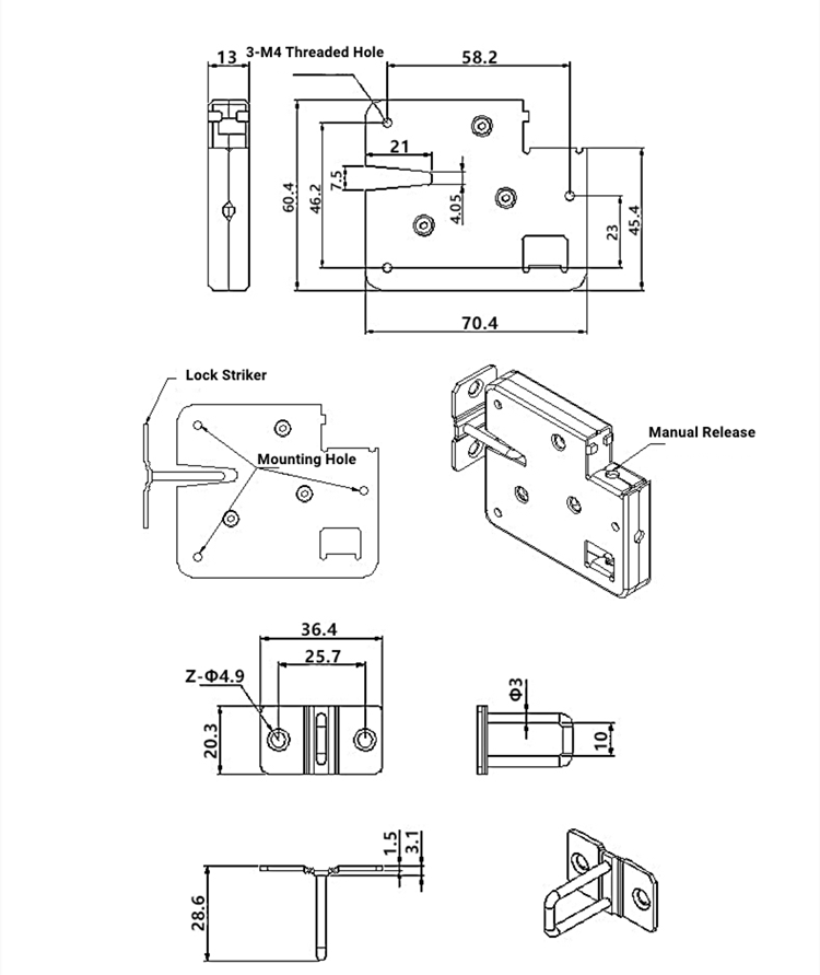 Buy Wholesale China Miniature Cabinet Door Lock Plastic Small Push Push ...
