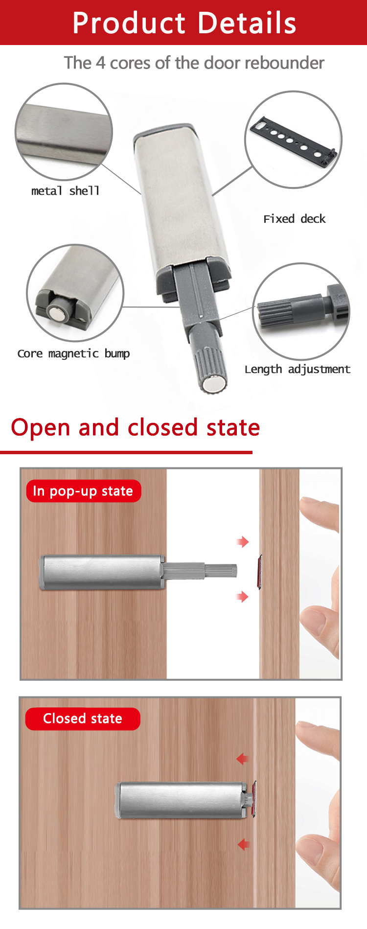 Buy Wholesale China Steel Cover Furniture Damper Cabinet Door Opener ...