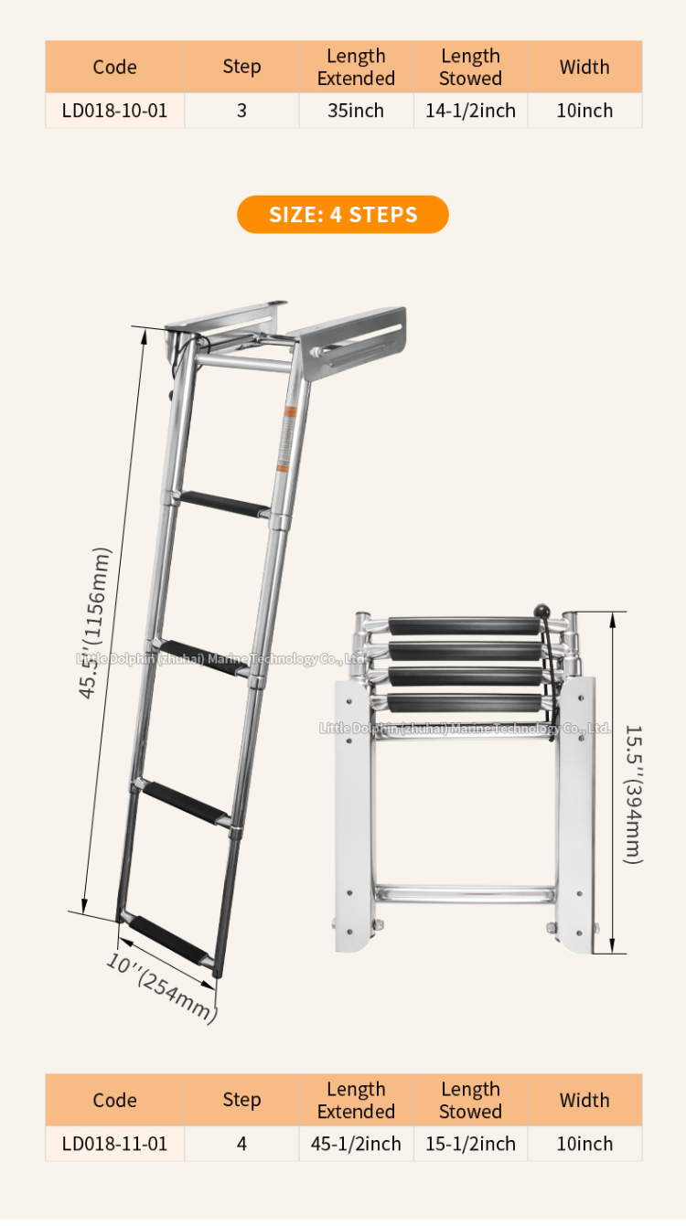 Buy Wholesale China Marine Hardware 3 Steps Swim Pontoon Boat Boarding ...