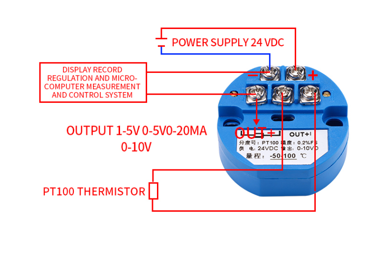 Buy Wholesale China Sbwz Temperature Transmitter Pt100 Temperature Transmitter Module 0-5v/0-10v ...