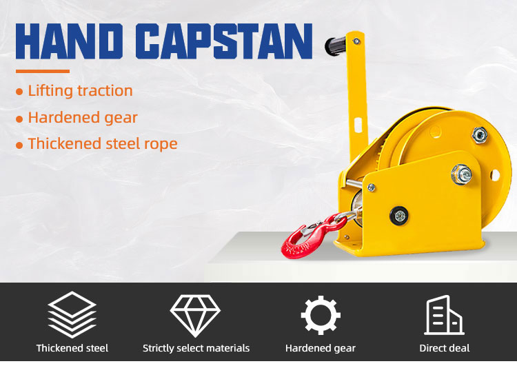 Self Locking Worm Gear Winch Yellow Hand Pulling Winch, Boat Trailer ...