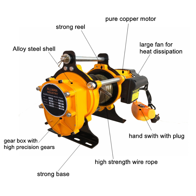 Buy Wholesale China Single Phase Electric Winch 220v 100m Rope 1000kg ...