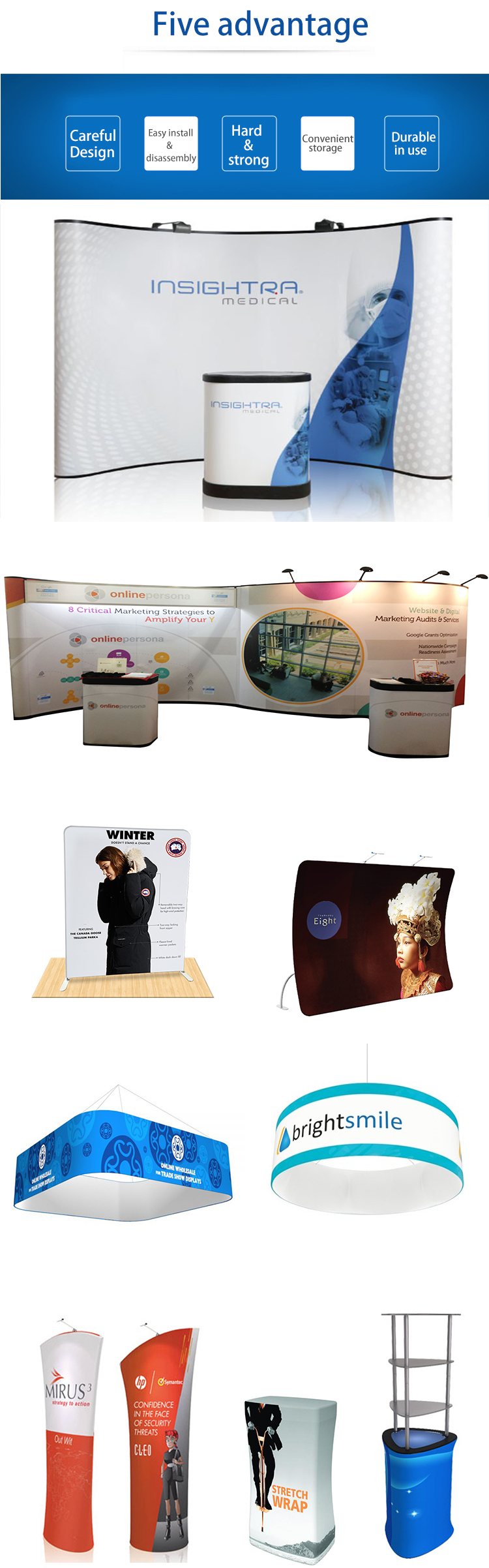 Buy Wholesale China Reusable Exhibition Stand Booth Fabric Banner ...