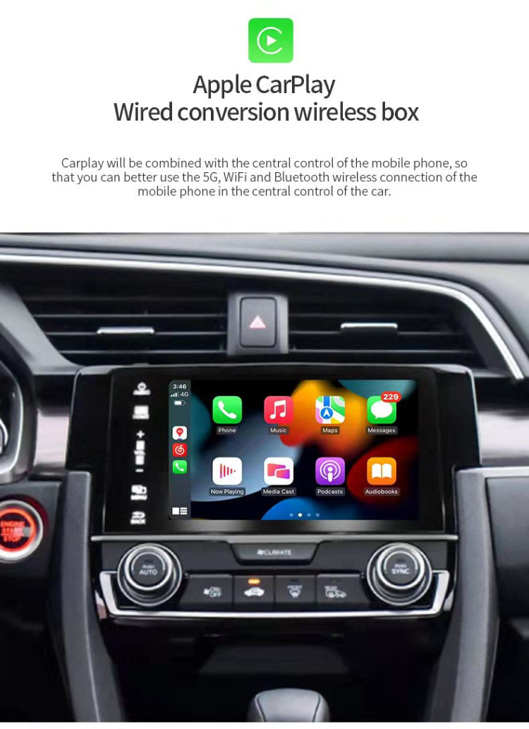 Plug And Play Wireless Carplay Ai Box Carplay Universal Wireless Android Box Carplay Sim Card ...