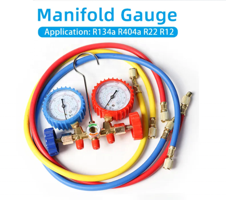 Buy Wholesale China 3 Way Ac Manifold Gauge Set Fits For R134a R12 R22 ...