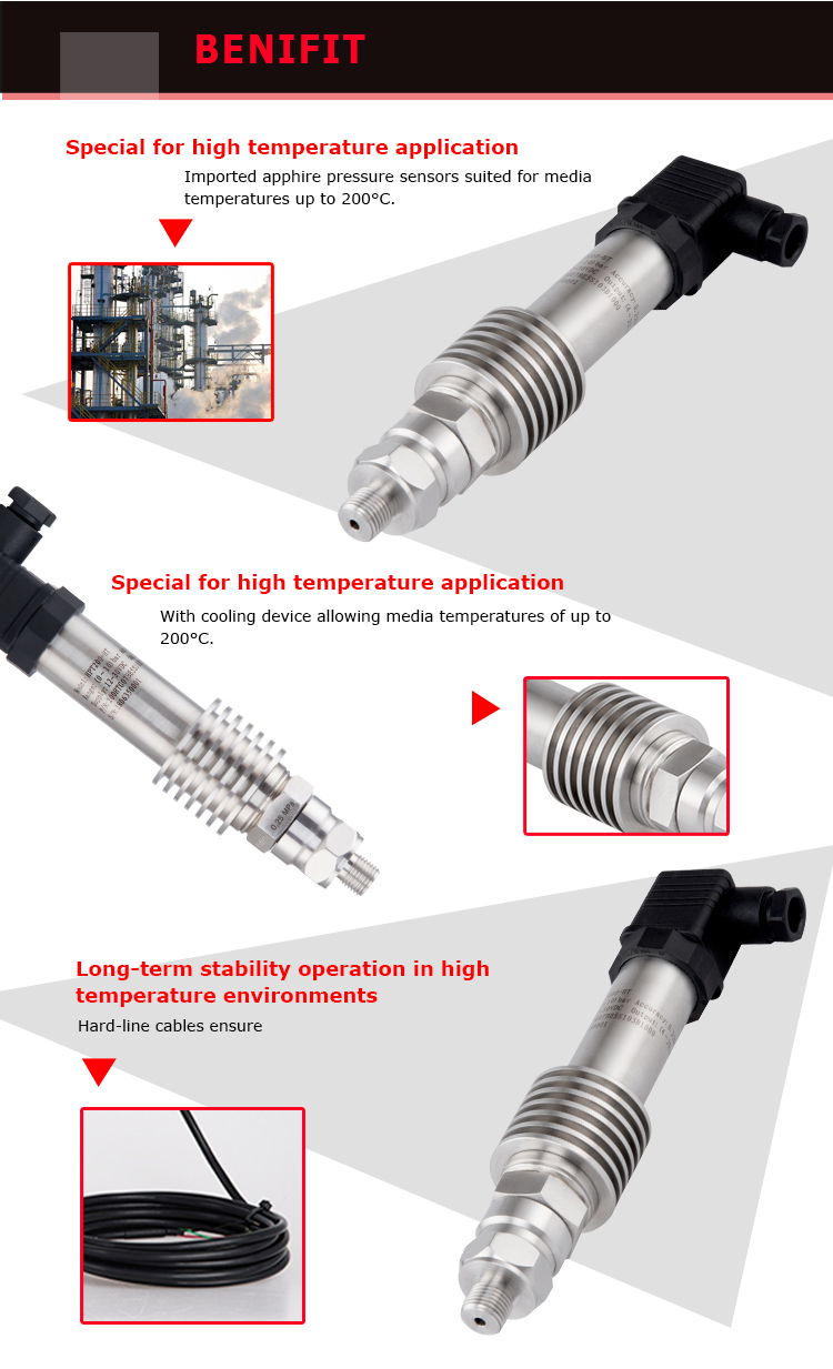 Holykell Oem 4-20ma 0-5v Hpt200-ht High Temperature Pressure Transducer ...