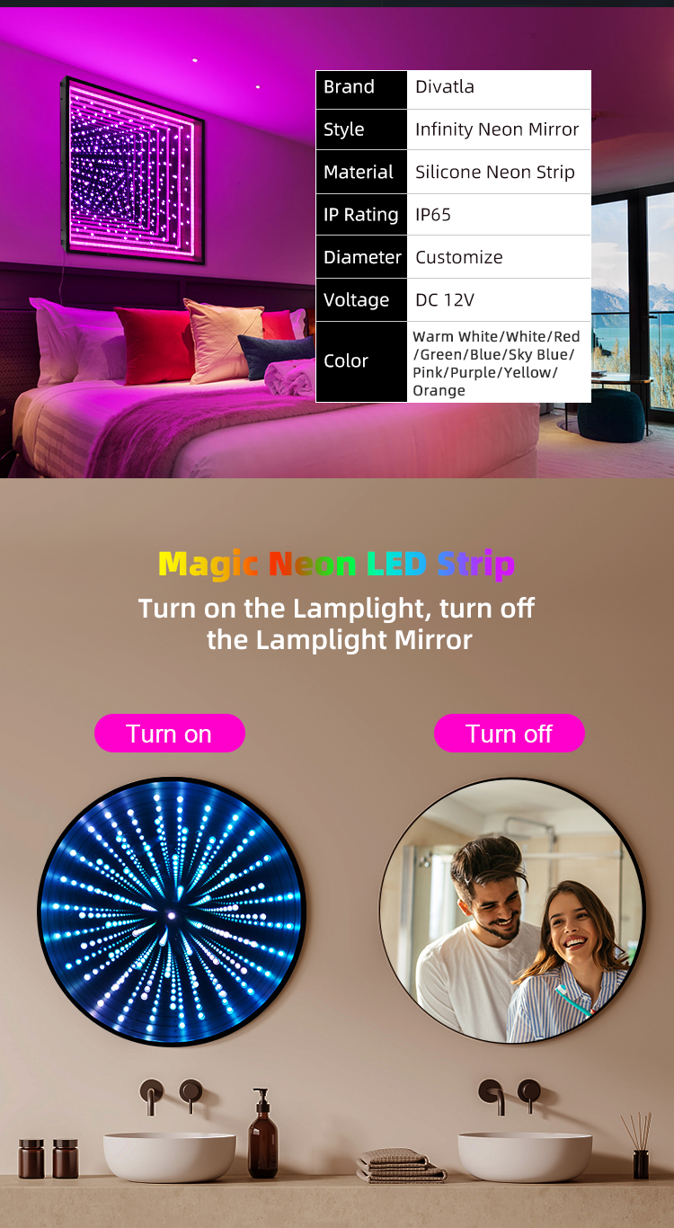 Buy China Wholesale Custom Infinity Mirror Living Room Bathroom Decorative Led Infinity Mirror ...