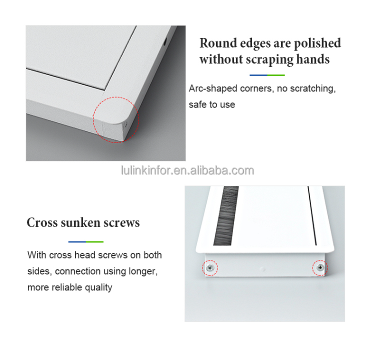 Buy Wholesale China Desk Grommet Aluminium Square Desk Cord Cable Hole ...