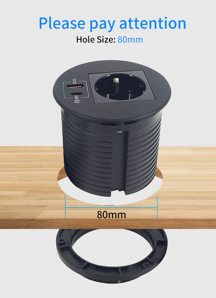 Buy Wholesale China New Hidden Built In Desk Smart Desk Round Grommet Socket Outlet With Pd 20w ...