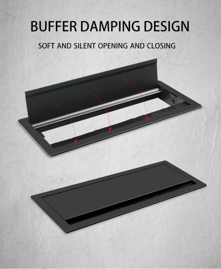 Buy Wholesale China Office Desktop Silent Soft Closing Flip Cover Rectangular Cable Grommet ...