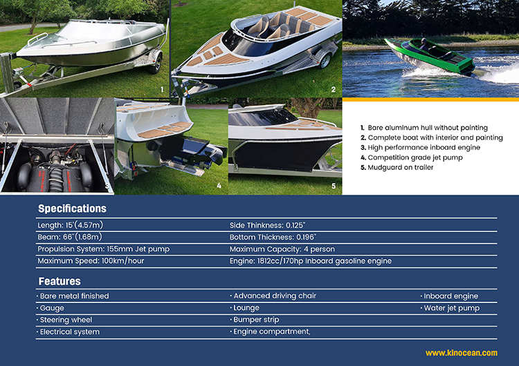 Aluminum Jet Boat Personal Watercraft Inboard Motor Run In Shallow ...