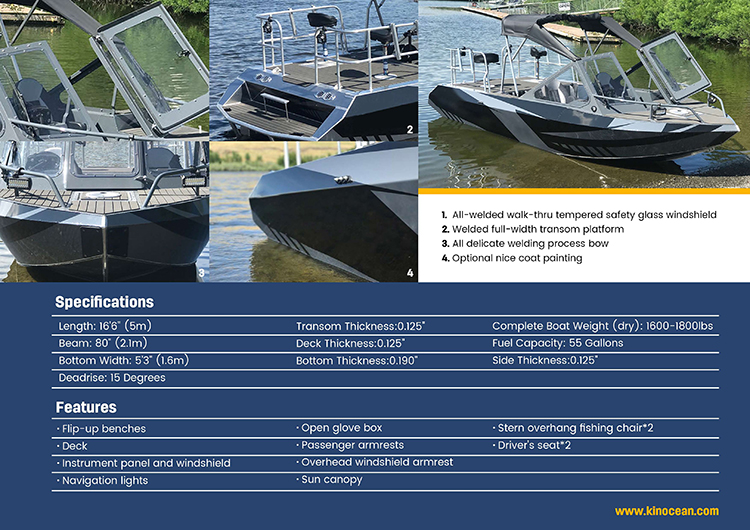 Aluminum Jet Boat Personal Watercraft Inboard Motor Run In Shallow ...