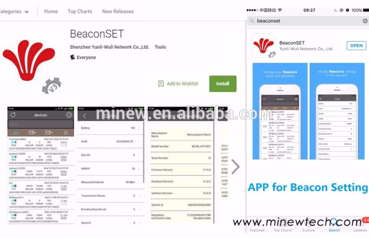 Minew E5 Programmable Bluetooth Beacon Iot Device For Mobile Proximity ...