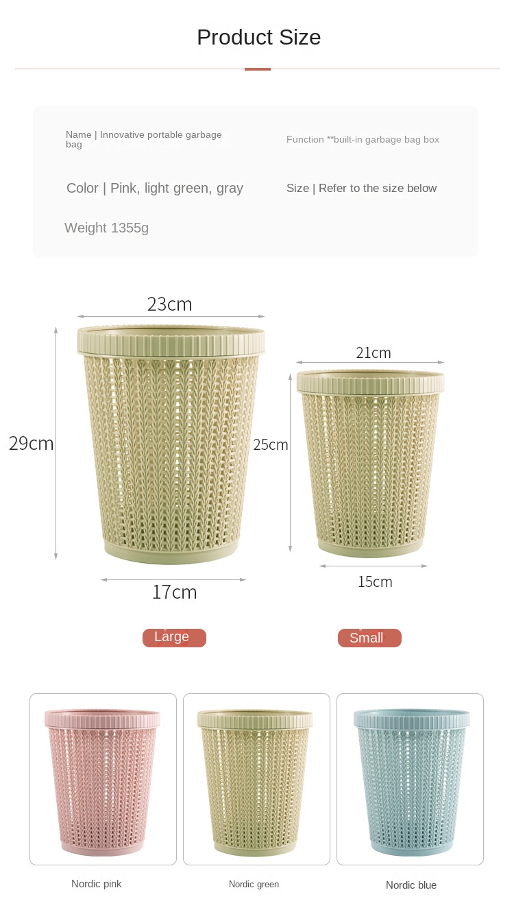 Hot Sale Style Minimalism Trash Can Circular Wastecan Open Trash Living ...