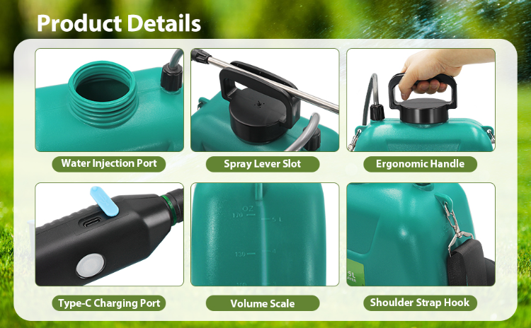 Sylstar Home Garden 5l Battery Agricultural Spray Pump Portable ...