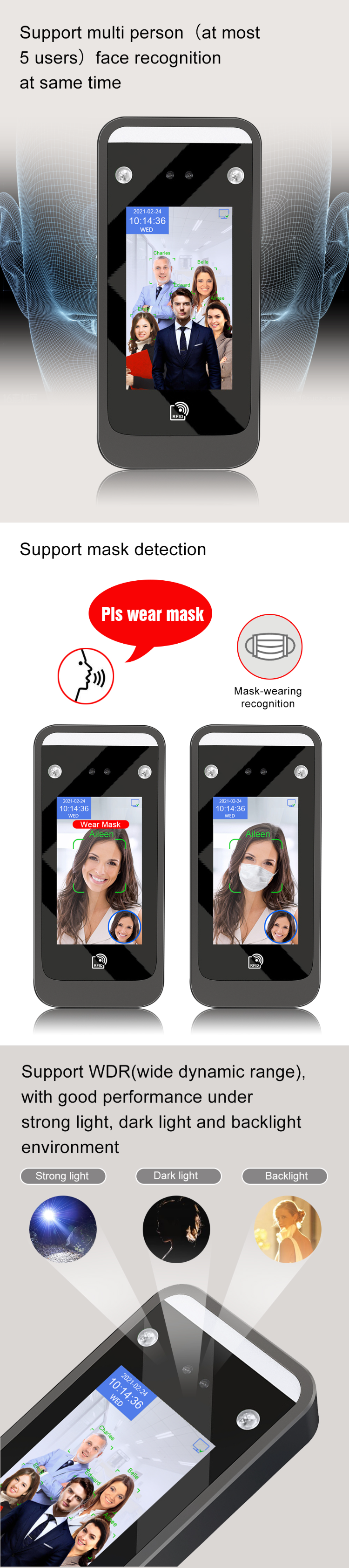 Ai06 Timmy Access Control Products Support Tcp/ip Wg26/34 Cloud Pc Software Of Ai Facial ...