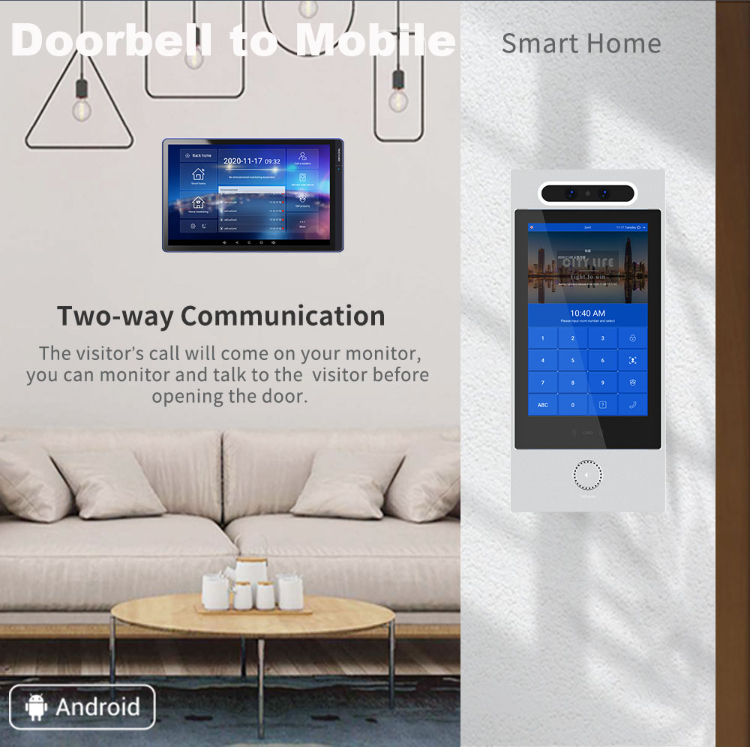 Ai Facial Recognition Unlock Ip Video Door Phone 10"ips Touch Screen ...