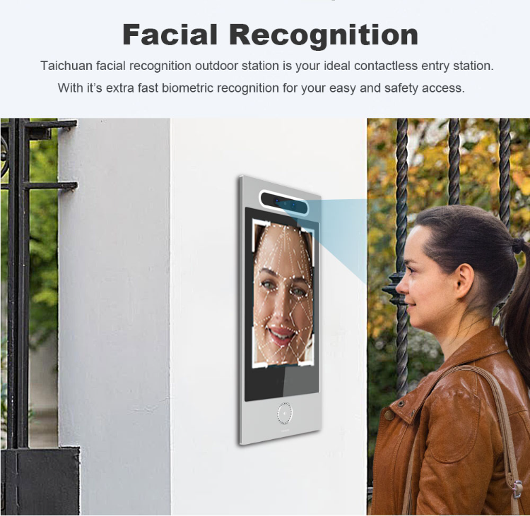 Ai Facial Recognition Unlock Ip Video Door Phone 10"ips Touch Screen ...