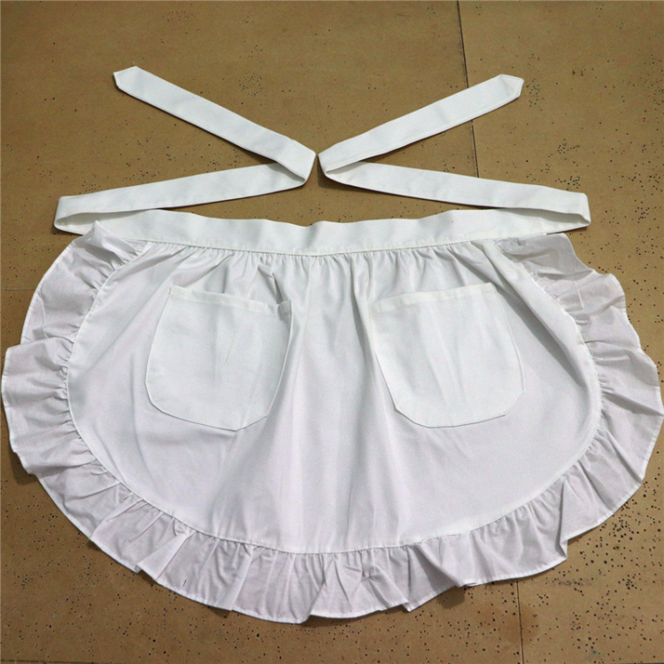 Buy Wholesale China Customize White Cotton Half Waist Apron Custom Logo ...