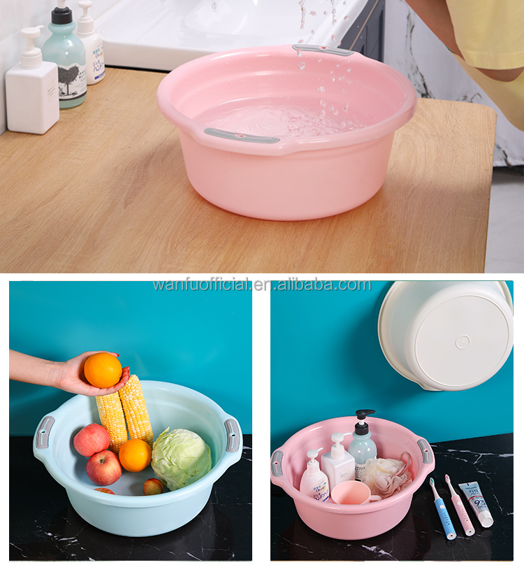 Buy Wholesale China Wanfu Fashion Plastic Round Wash Basin With Handle ...