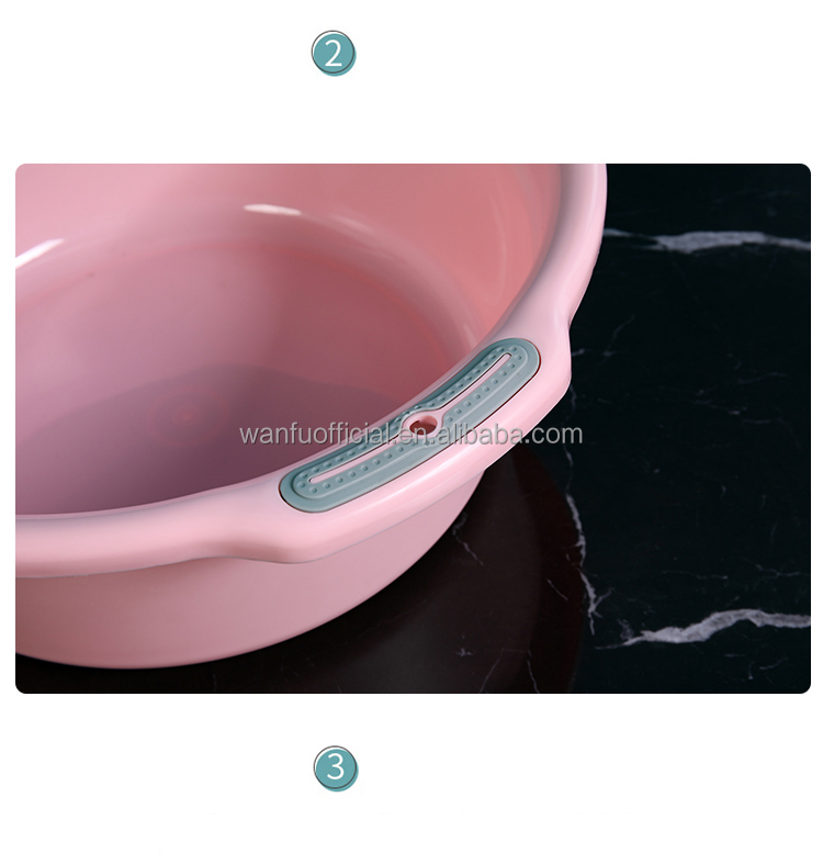 Buy Wholesale China Wanfu Fashion Plastic Round Wash Basin With Handle ...