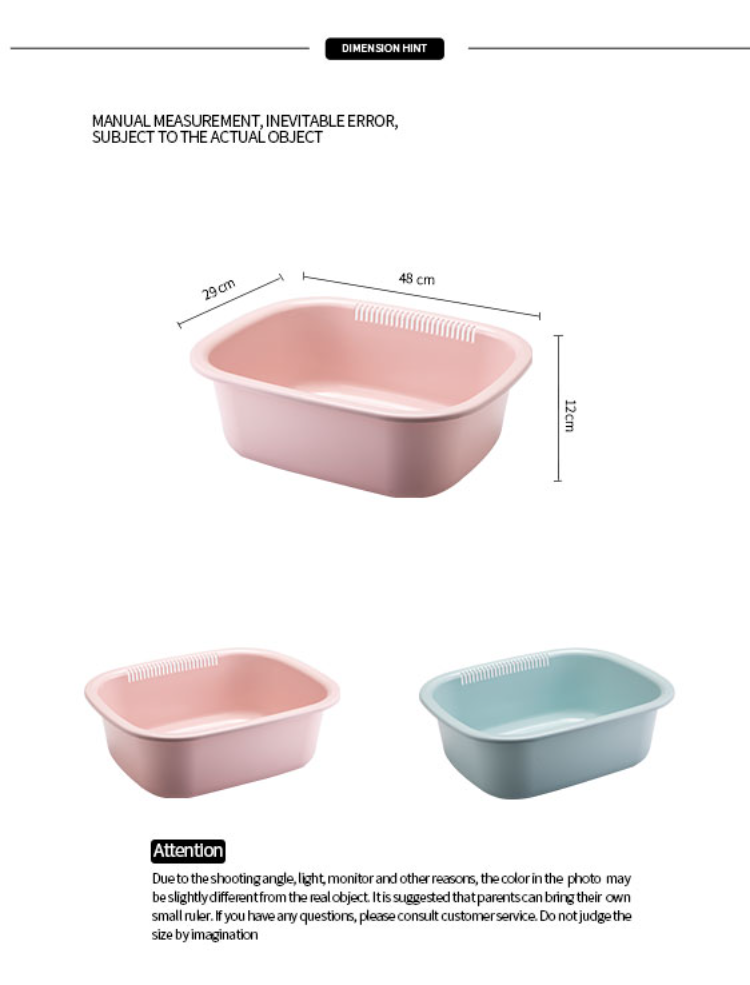 Buy Wholesale China Plain Wash Basin Square Thickened Plastic Basin ...