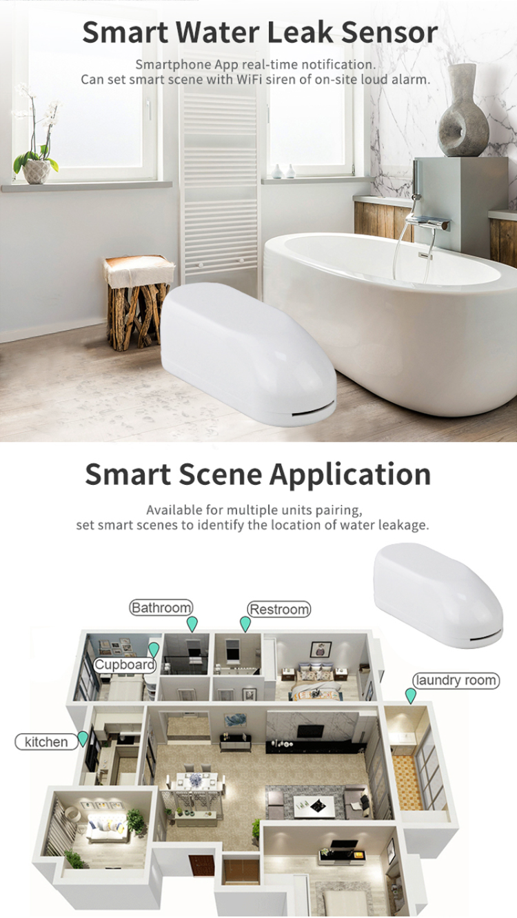 Buy Wholesale China Tuya Wifi Water Leak Sensor App Alarm Leakage ...