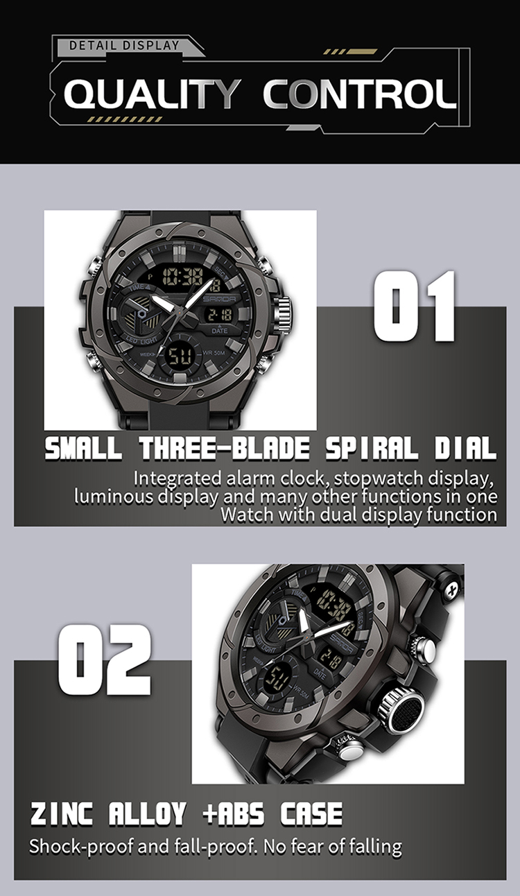 Wholesale New Design Sanda 3313 Electronic Quartz Movement Sports Watch ...